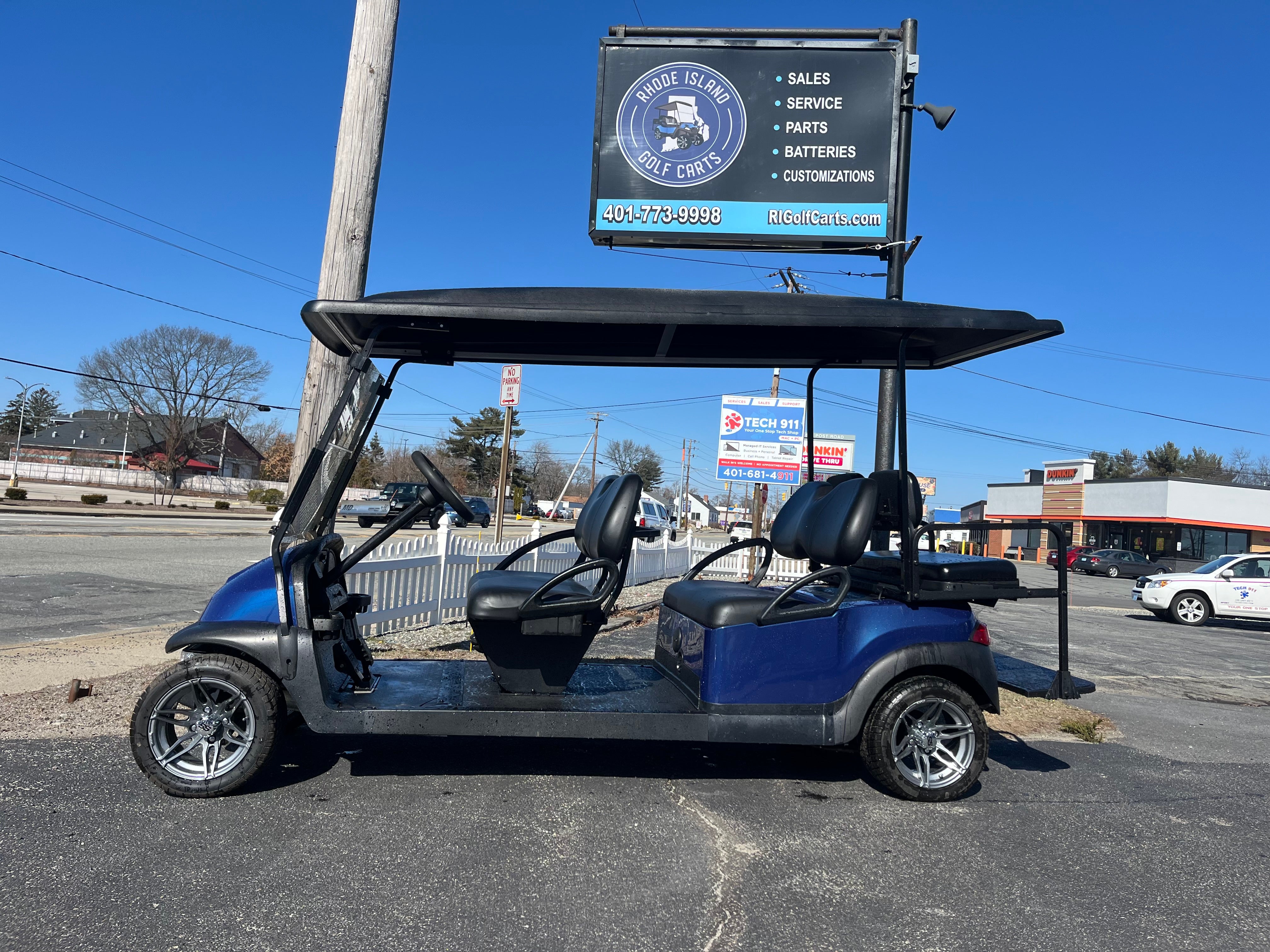 Limo Club Car Precedent 48v Golf Cart - 6 Seater / Blue and Black | RI ...