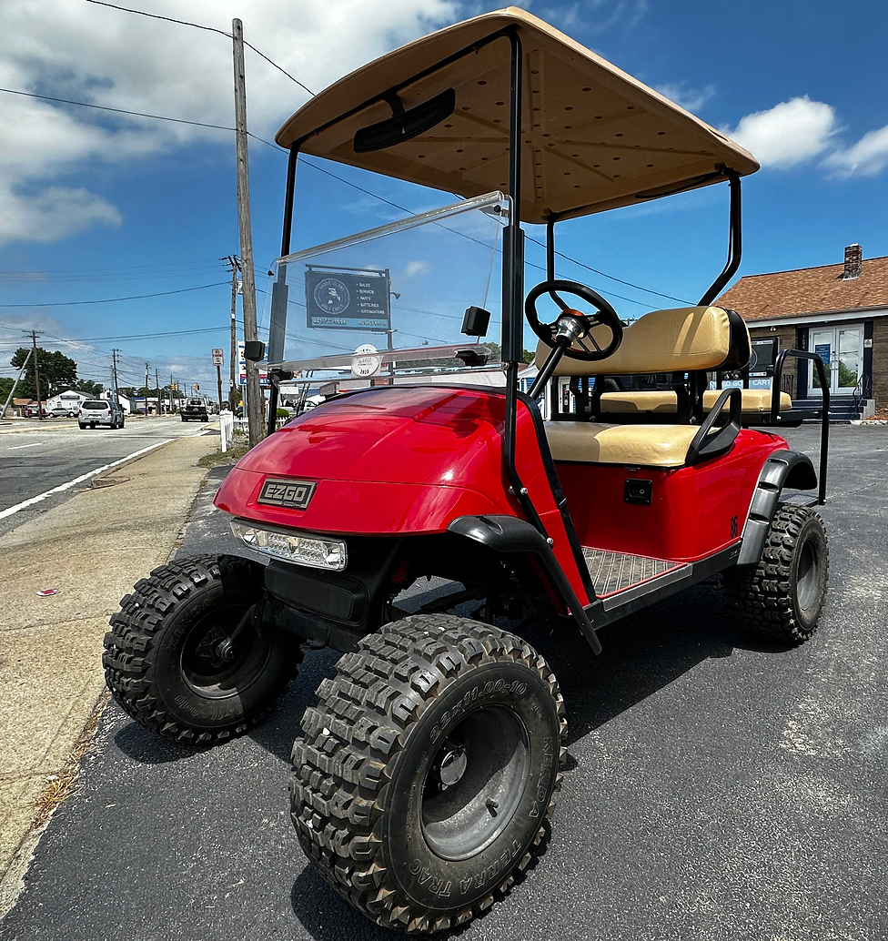 2005 Red EZGO TXT 36v Electric Golf Cart - 4 Passenger | RI Golf Carts